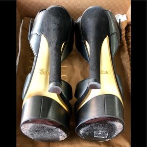 Gucci | Shoes | Gucci Triple Iman Platform Black Heels Size 385 | Poshmark